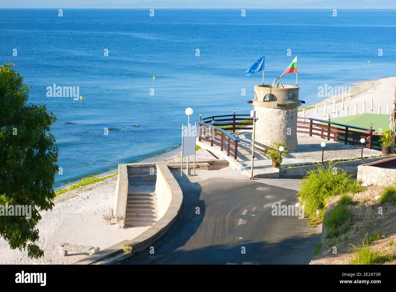 Seaside view with old tower hi-res stock photography and images - Alamy