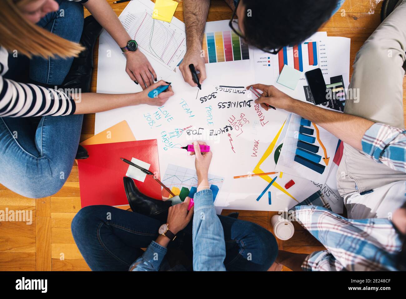 Close up of designers hands working on some new ideas for their work ...