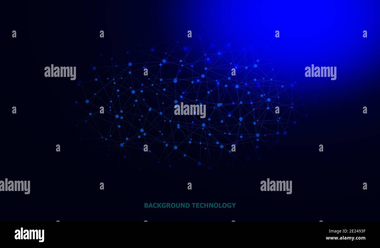 Network technology internet communication graphic abstract dark blue ...