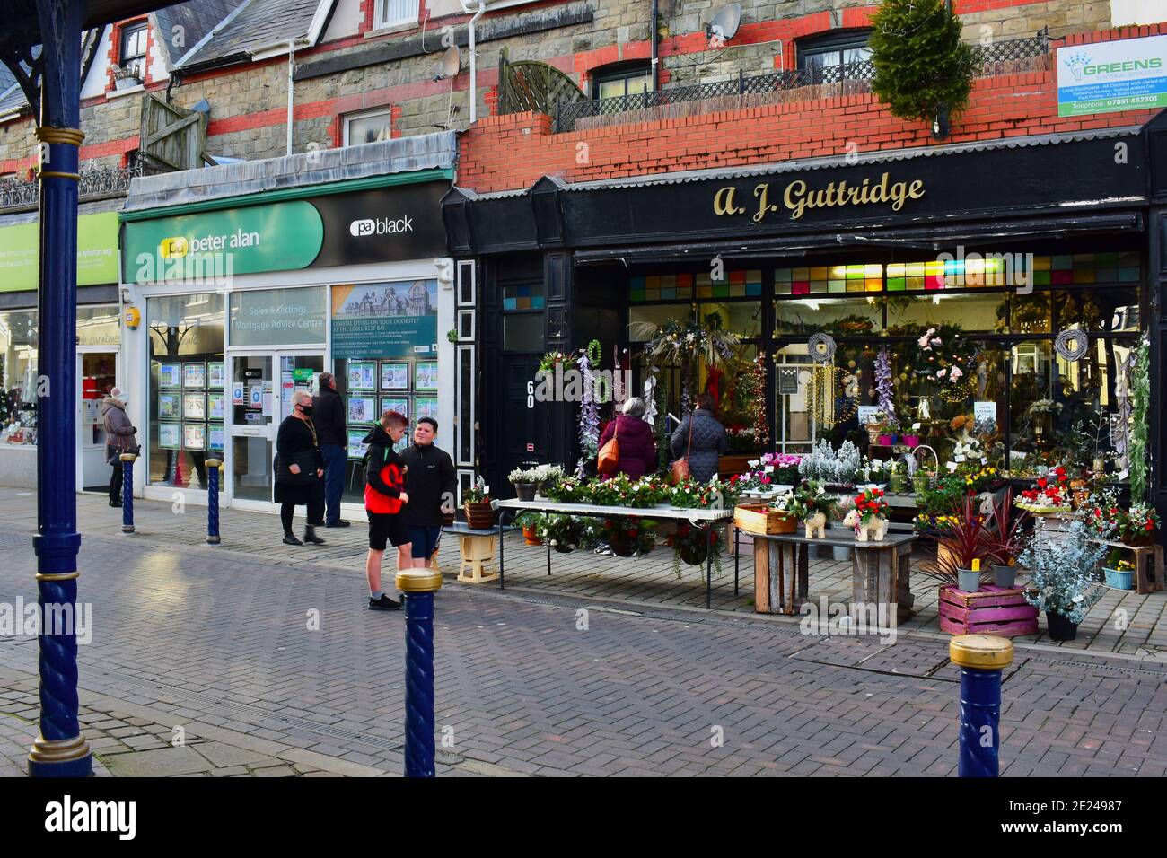 A street view of the traditional old shops along John Street in the ...