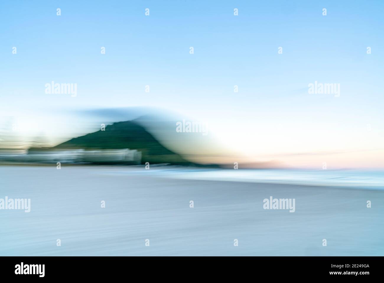 Mount Maunganui landmark abstract using intentional camera movement of ...