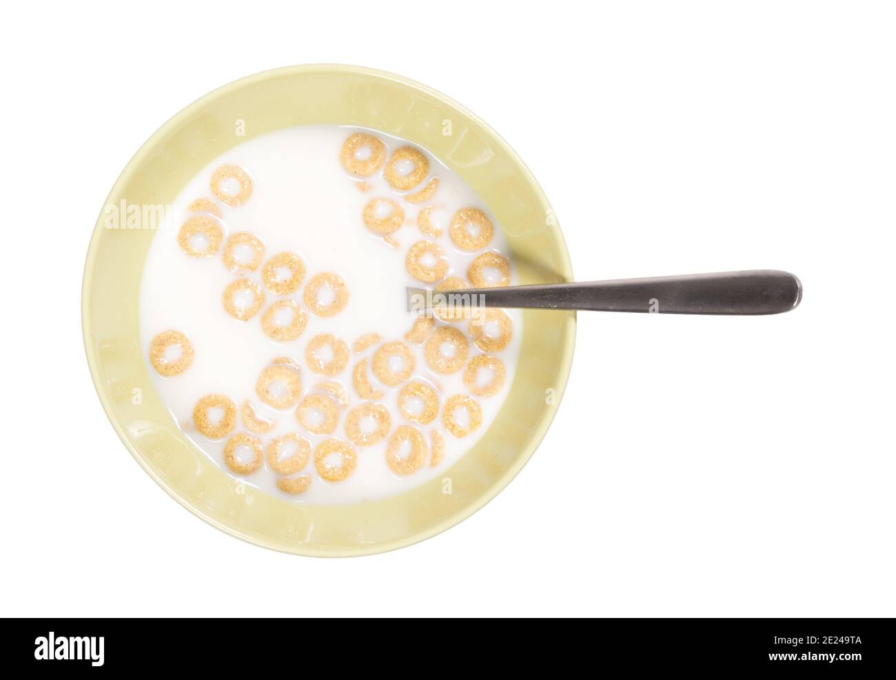Cereal loops for breakfast in a bowl, isolated on white Stock Photo - Alamy
