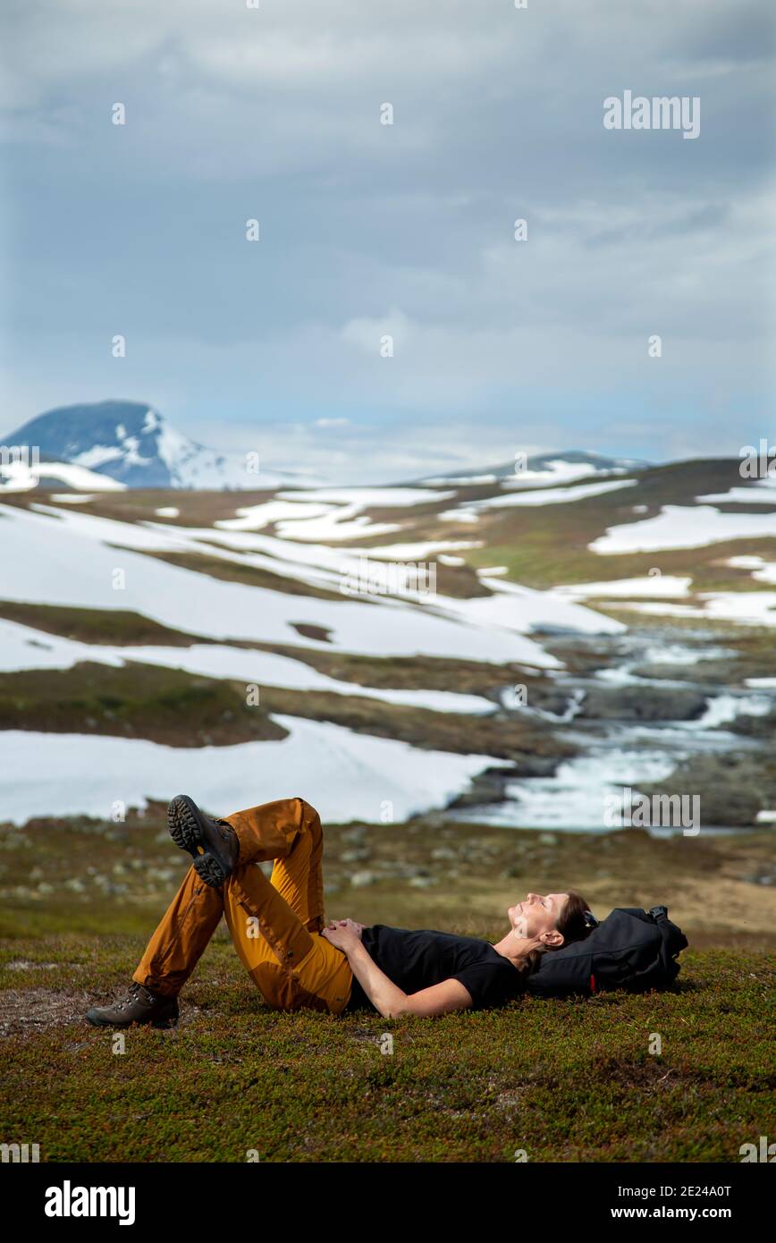 Resting backpacker hi-res stock photography and images - Alamy