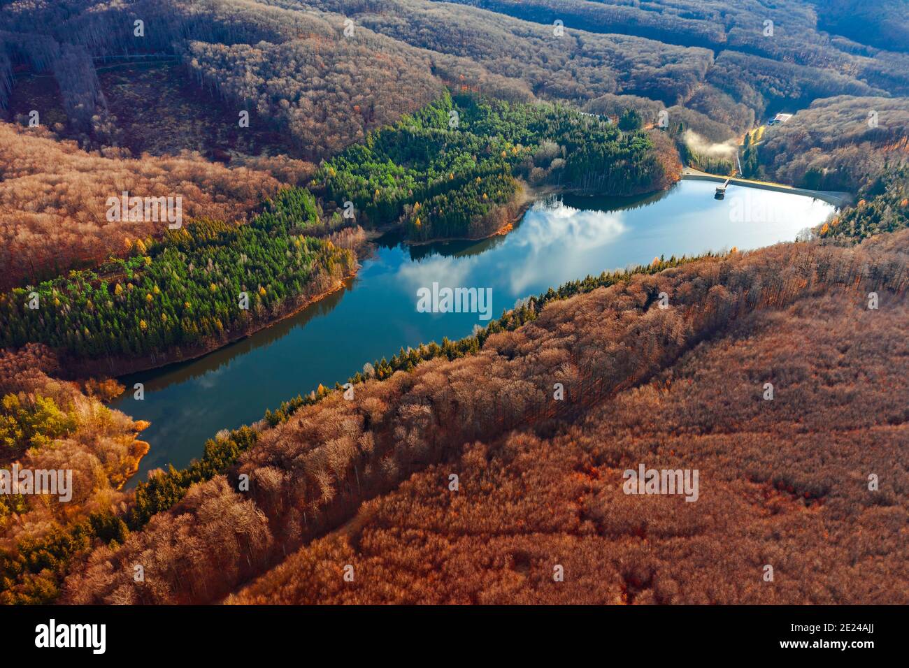 Csorreti reservoir in Matra mountains Hungary. This is highest ...
