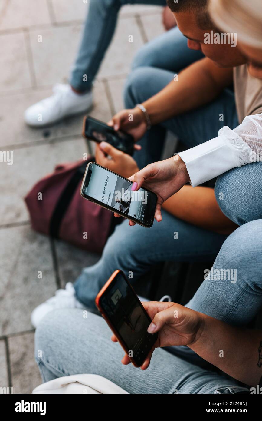 Human and phones hi-res stock photography and images - Alamy