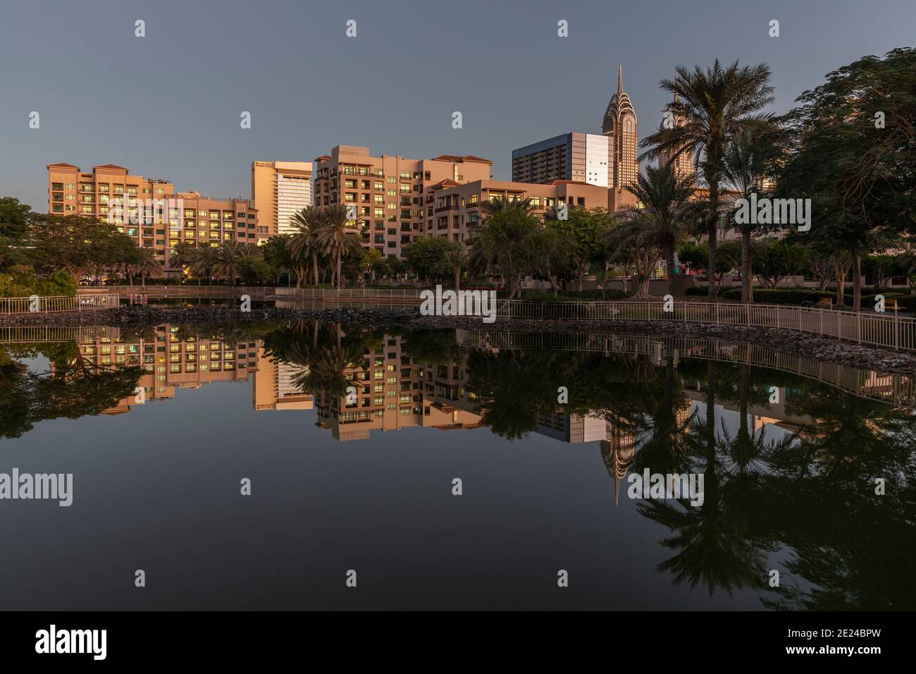 Dubai, United Arab Emirates, 12th January 2021: sunrise at the Greens ...