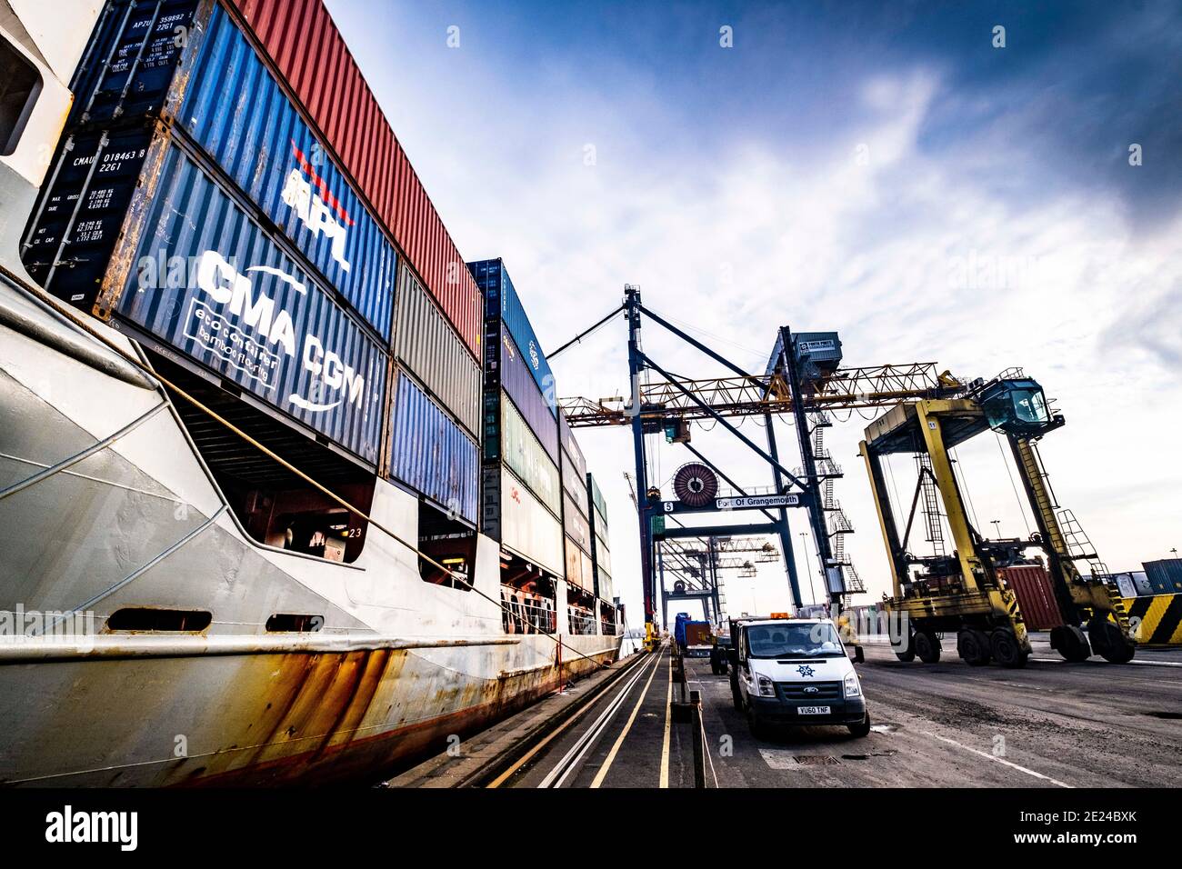 Shipping Containers in port Stock Photo - Alamy