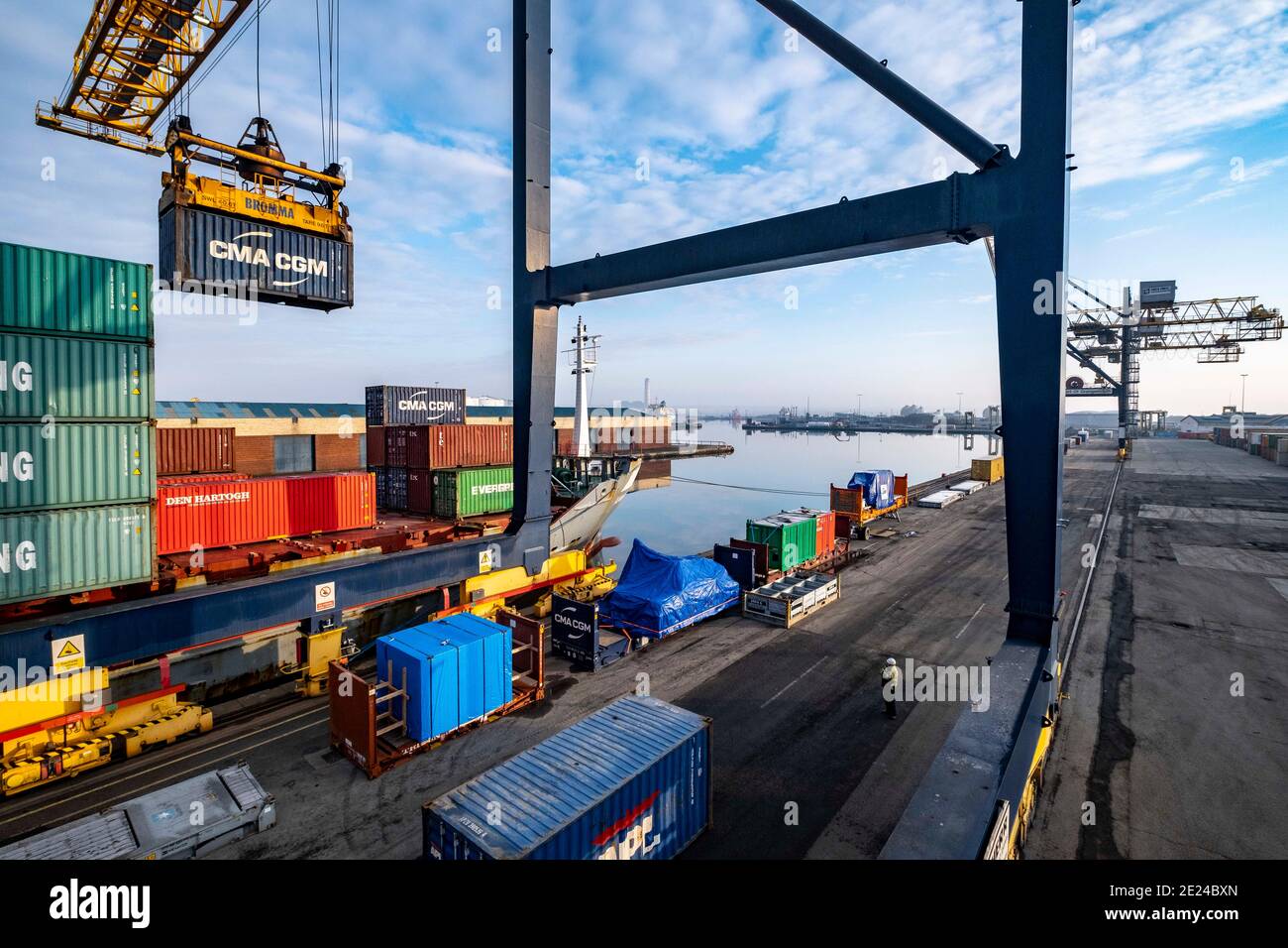 Shipping Containers in port Stock Photo - Alamy