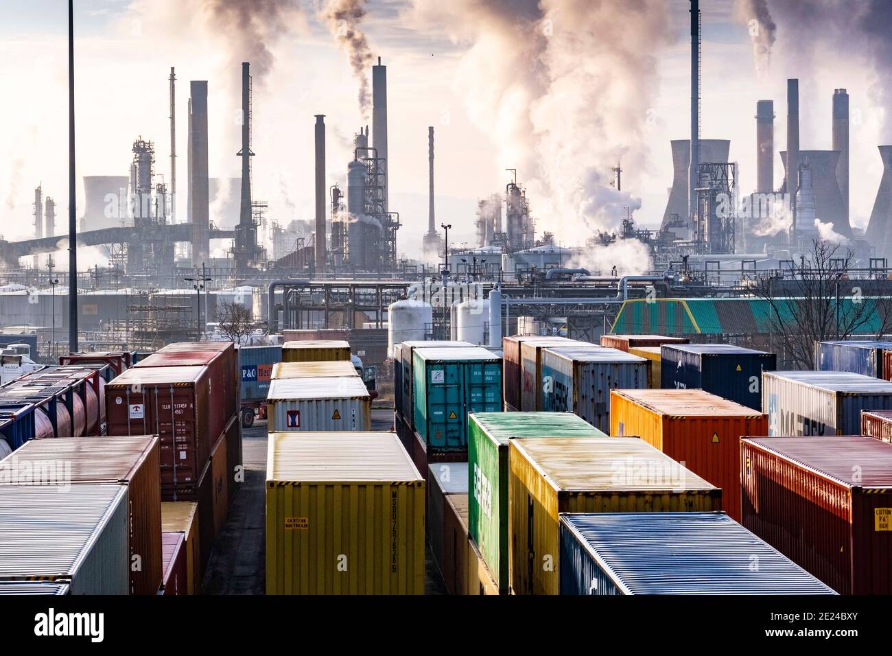 Shipping Containers in port Stock Photo - Alamy
