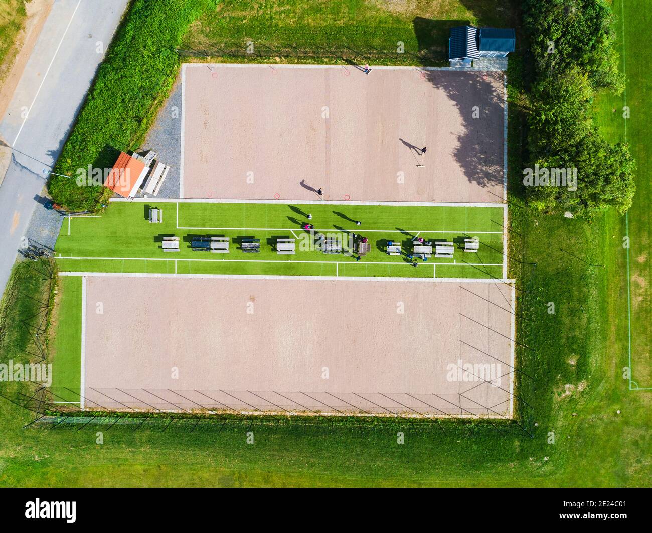Aerial view of playing fields Stock Photo - Alamy