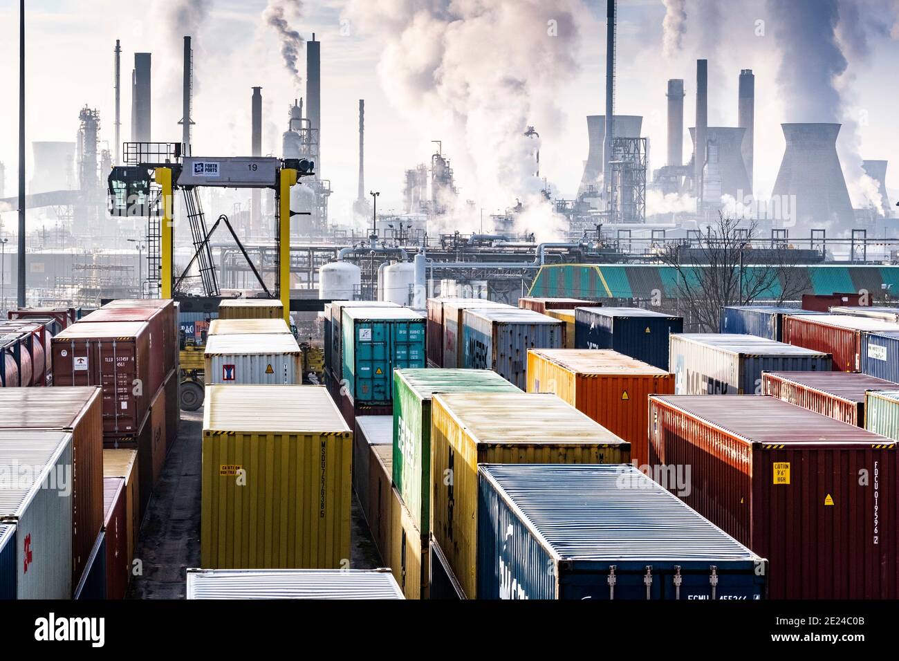 Shipping Containers in port Stock Photo - Alamy