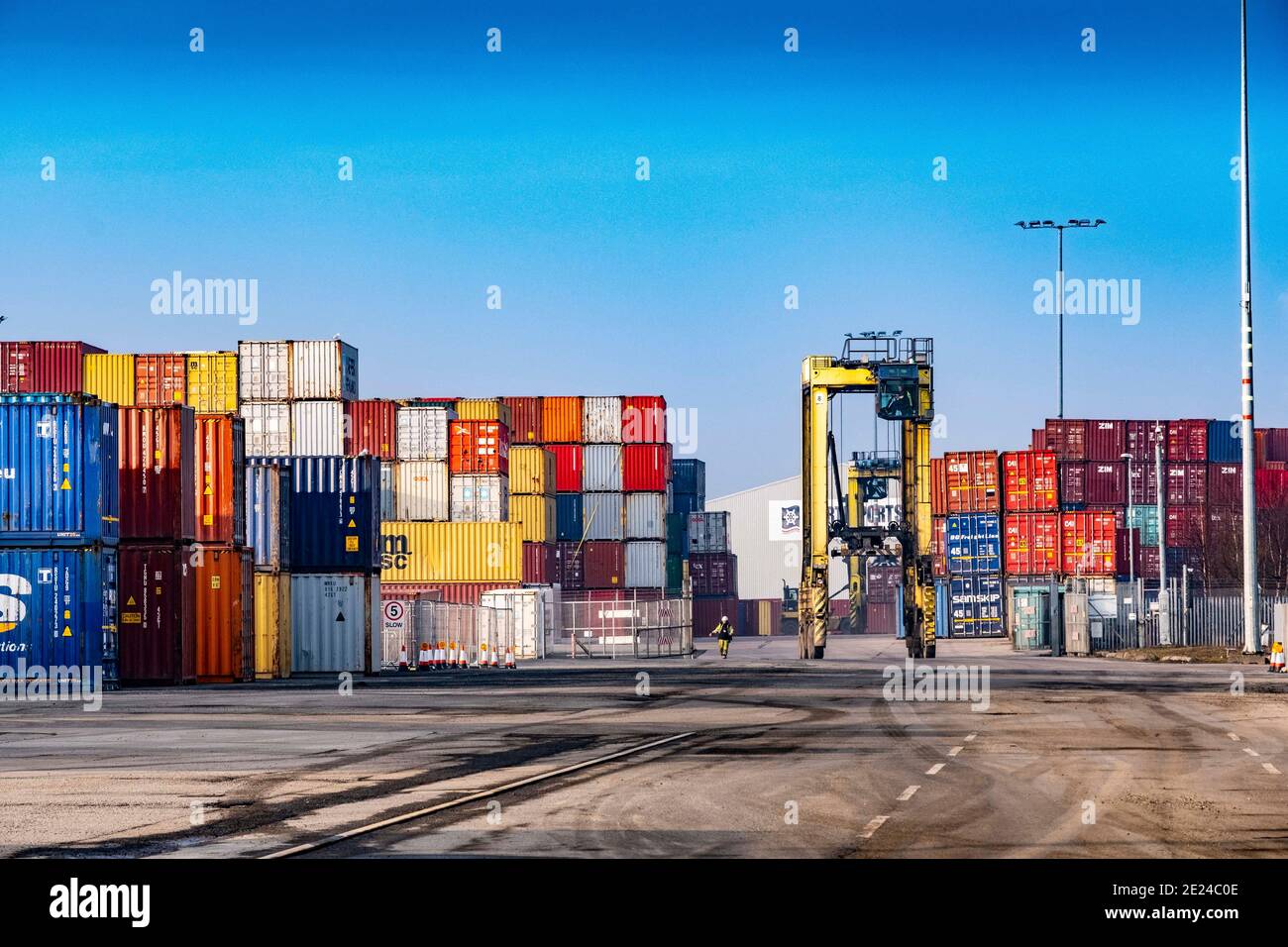 Shipping Containers in port Stock Photo - Alamy