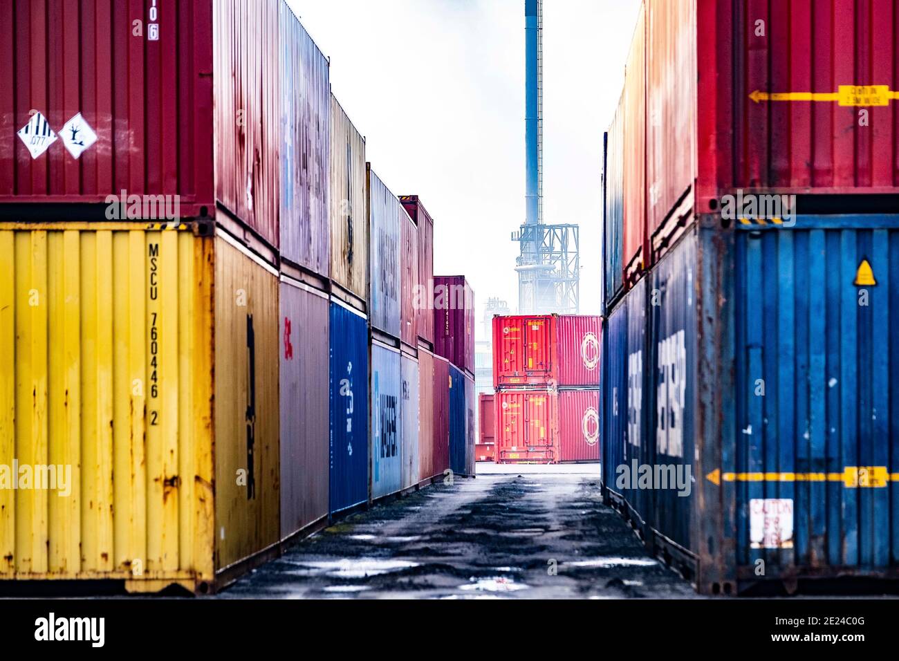 Shipping Containers in port Stock Photo - Alamy