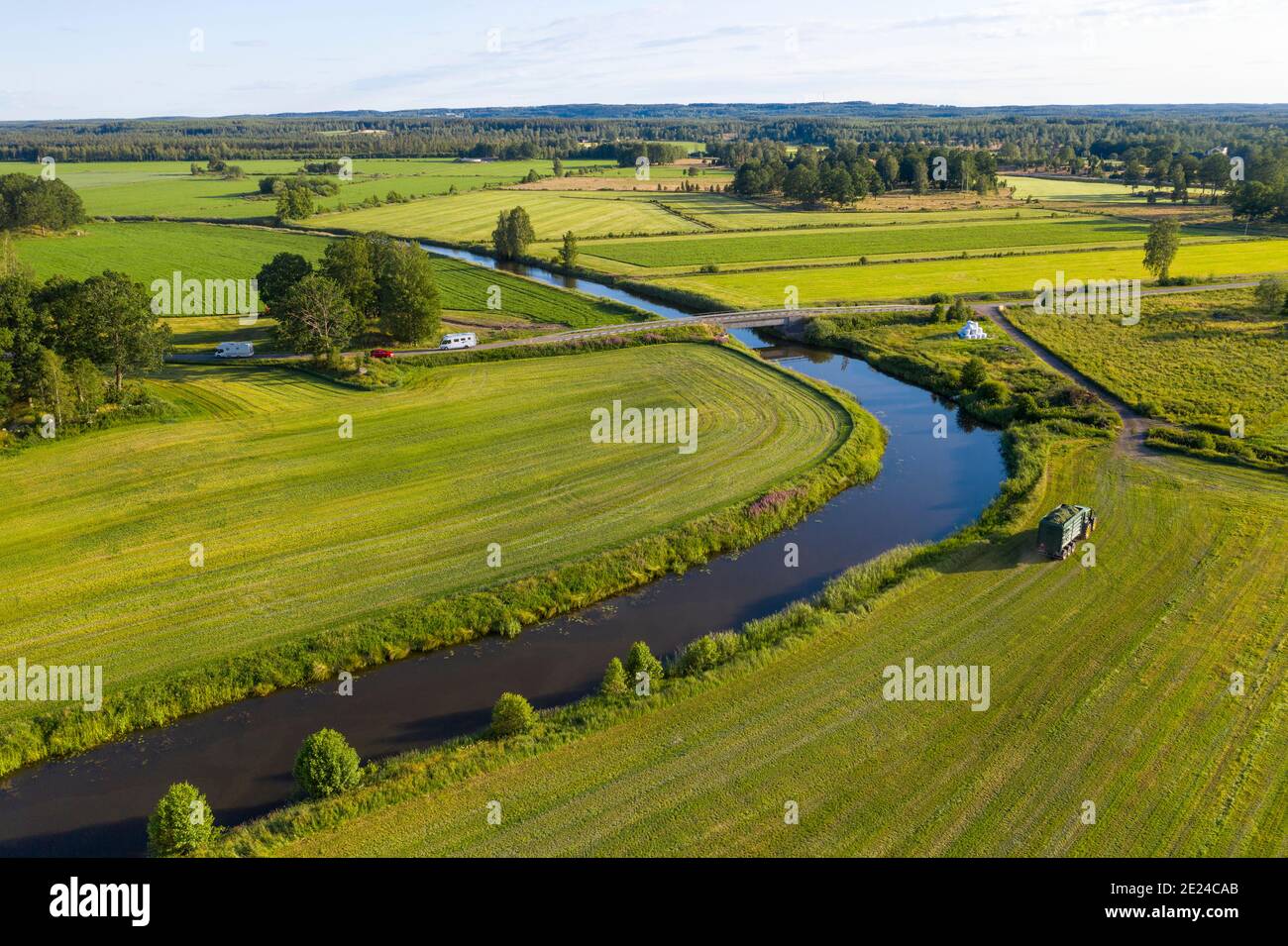 Landscape with river Stock Photo - Alamy