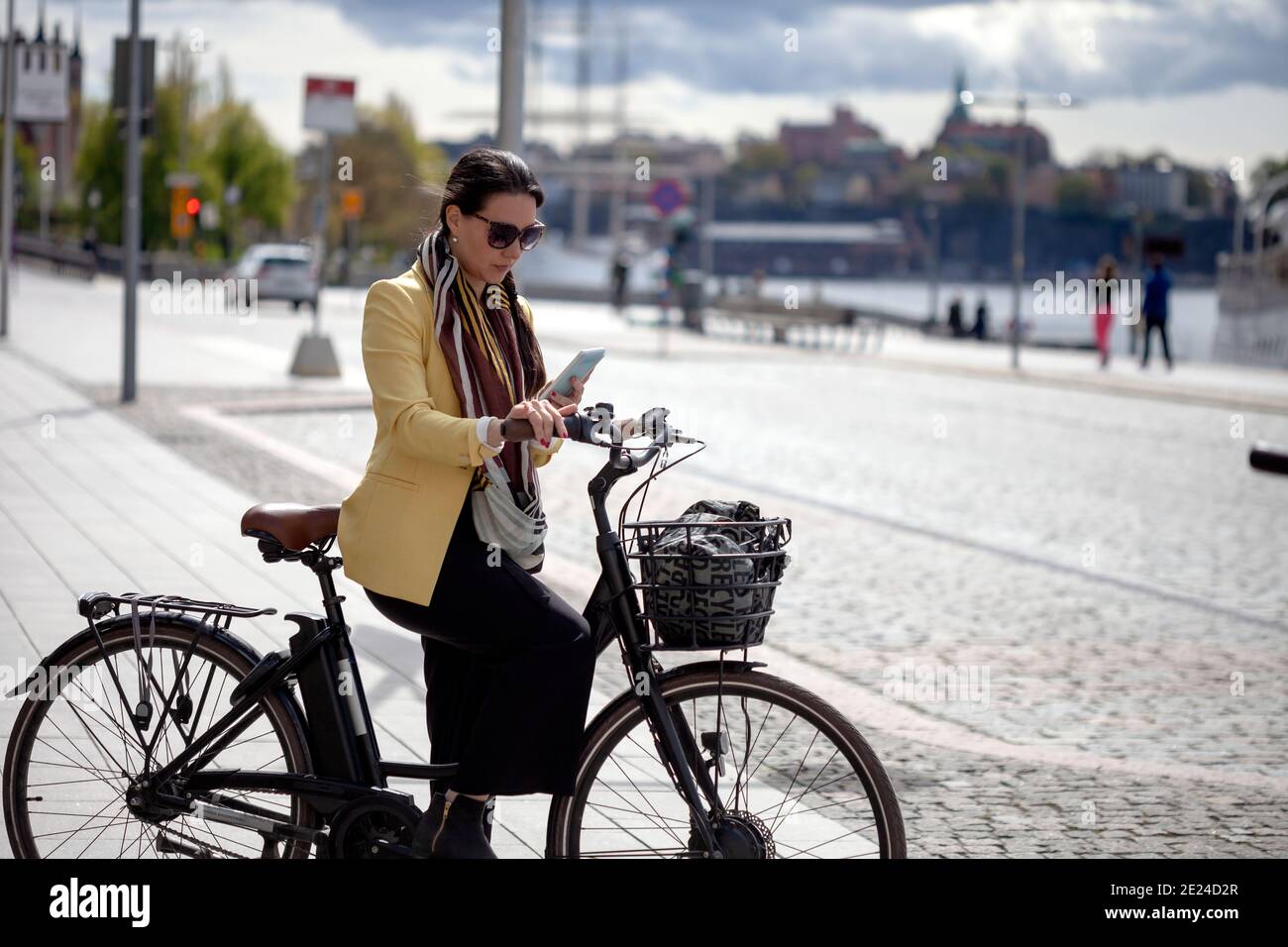 Scandinavian woman on bicycle hi-res stock photography and images - Alamy