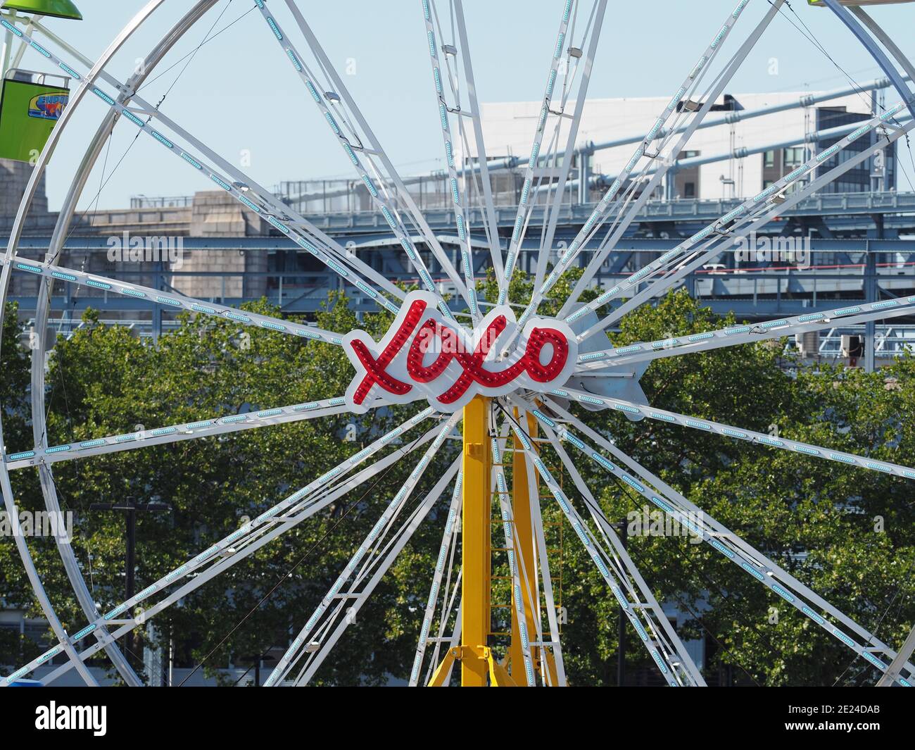 Philadelphia, USA - June 11, 2019: Close up image of the Ferris wheel ...