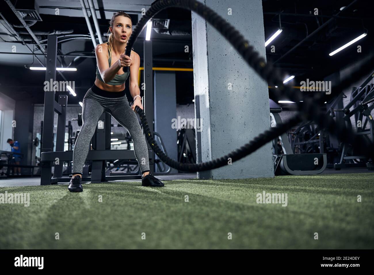 Sportsperson throwing the ropes up and away Stock Photo - Alamy