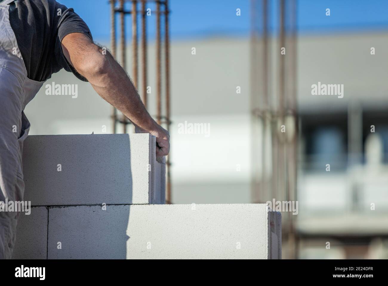 Process of house construction from the gas silicate block Stock Photo ...