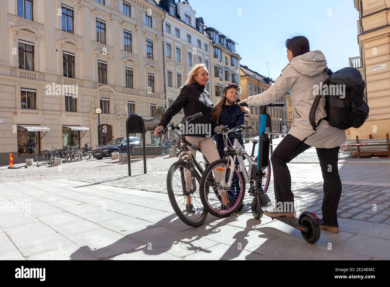 Cycling in city Stock Photo - Alamy