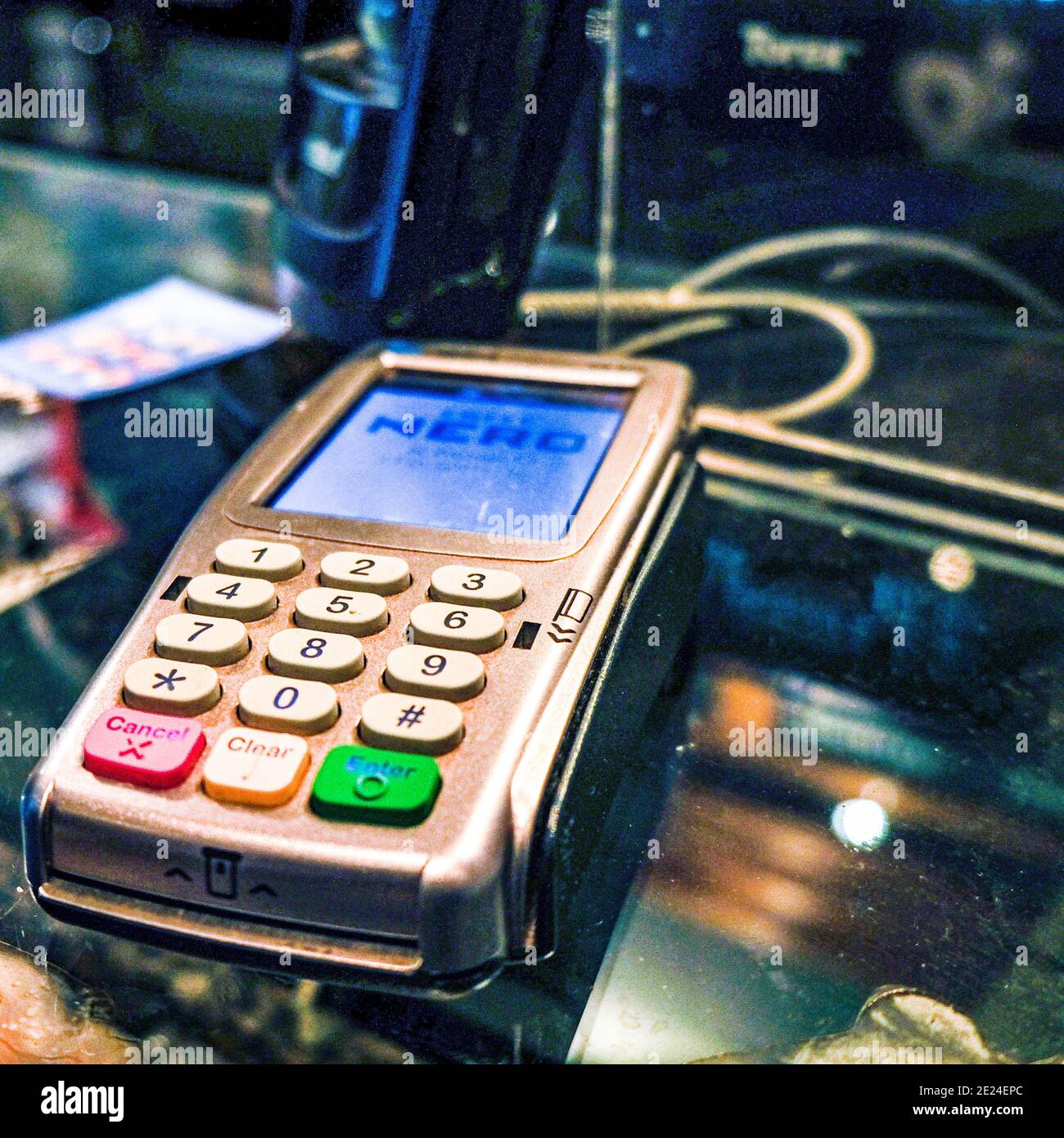 London UK, Debit Or Credit Card Contactless Payment Device Or Machine ...