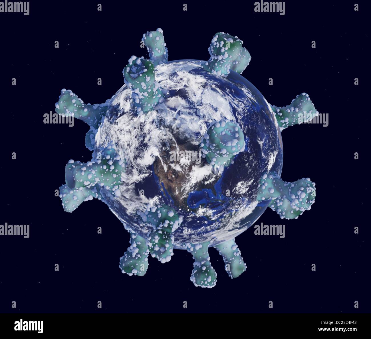 The planet Earth transform to virus, COVID-19 attack the world ...