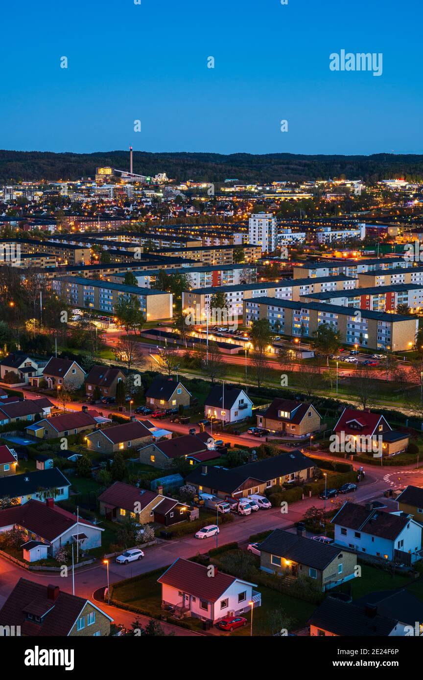 Aerial shot of housing area Stock Photo - Alamy