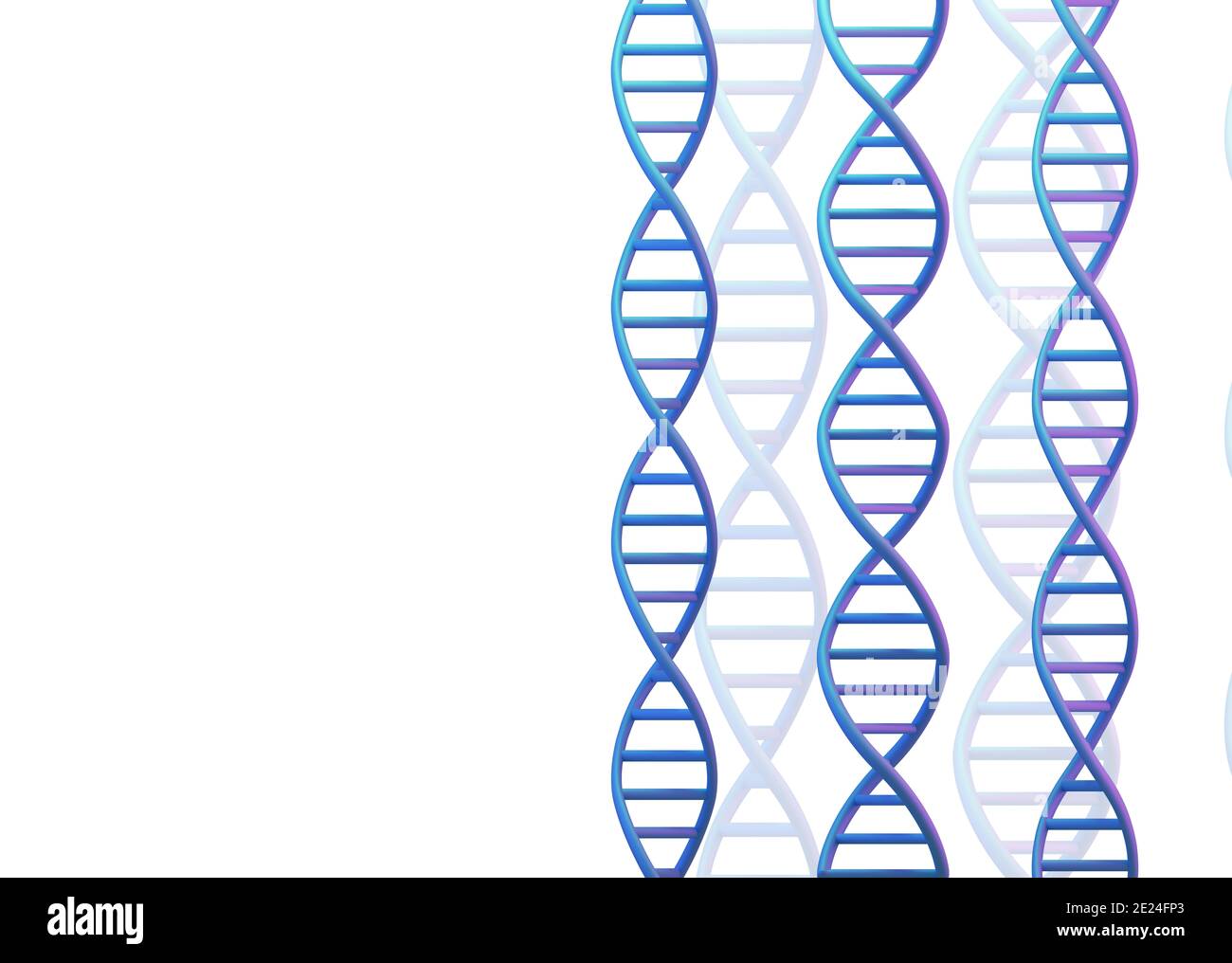 Blue DNA molecules structures isolated on white. Science and Technology ...