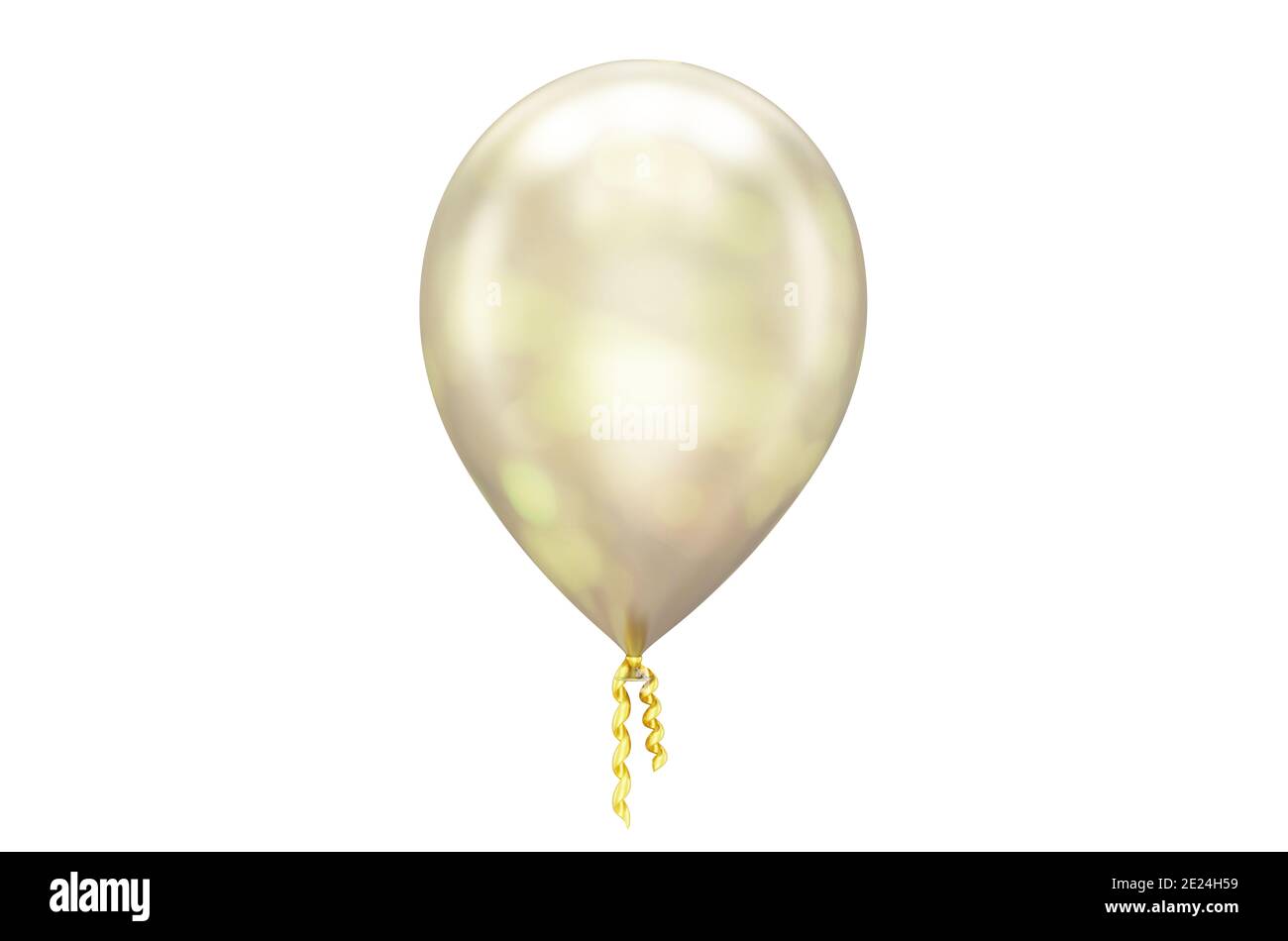 one yellow balloon close-up isolated on white, 3d render Stock Photo ...