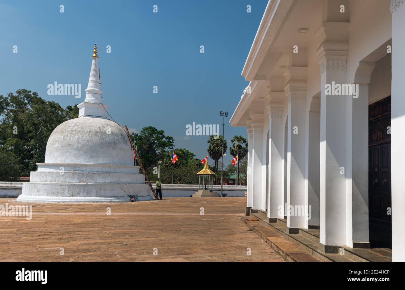 small stupa at Ruwanwelisaya Stupa in the sacred city of Anuradhapura ...