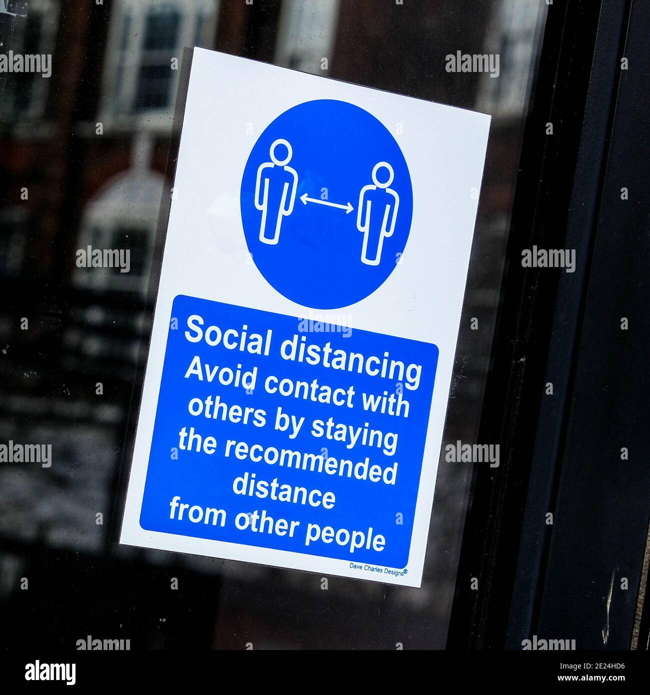 London UK, January 03 2021, Social Distancing Notice In A Shop Window ...