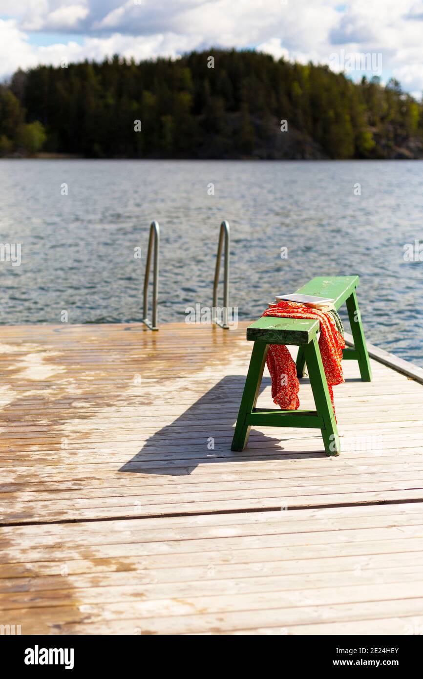 Bench and lake hi-res stock photography and images - Alamy