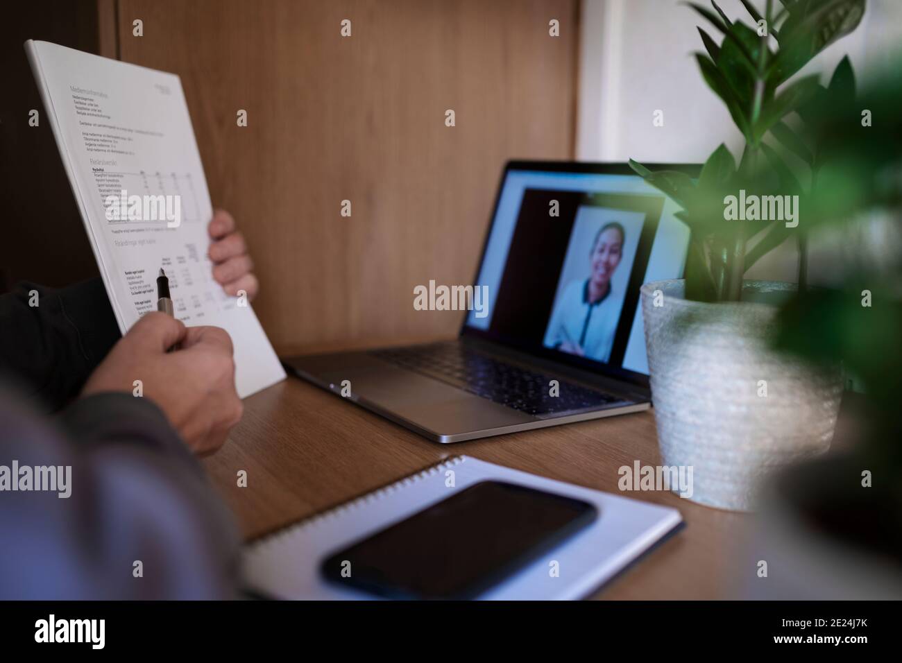 People at work meeting via video call Stock Photo - Alamy