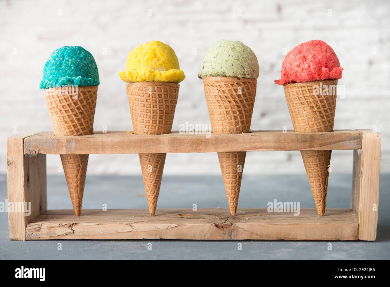 Ice cream of different fruits Stock Photo - Alamy