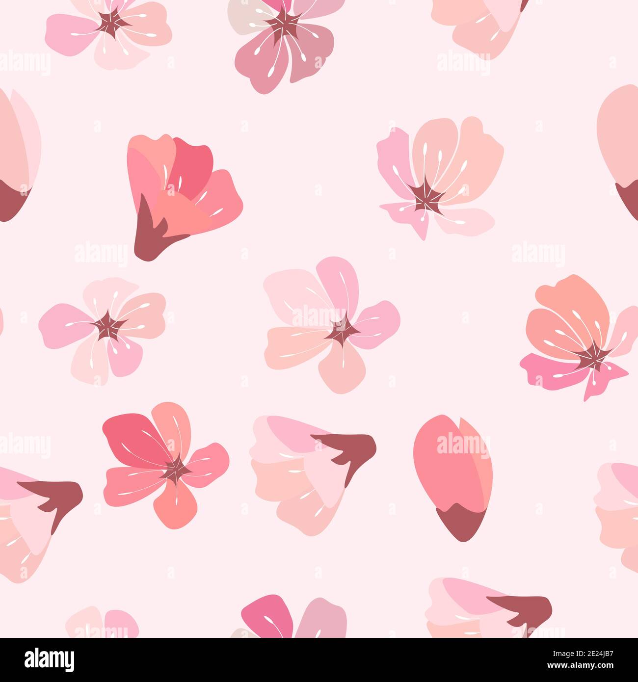 Abstract Floral Sakura Flower Japanese Natural Seamless Background ...