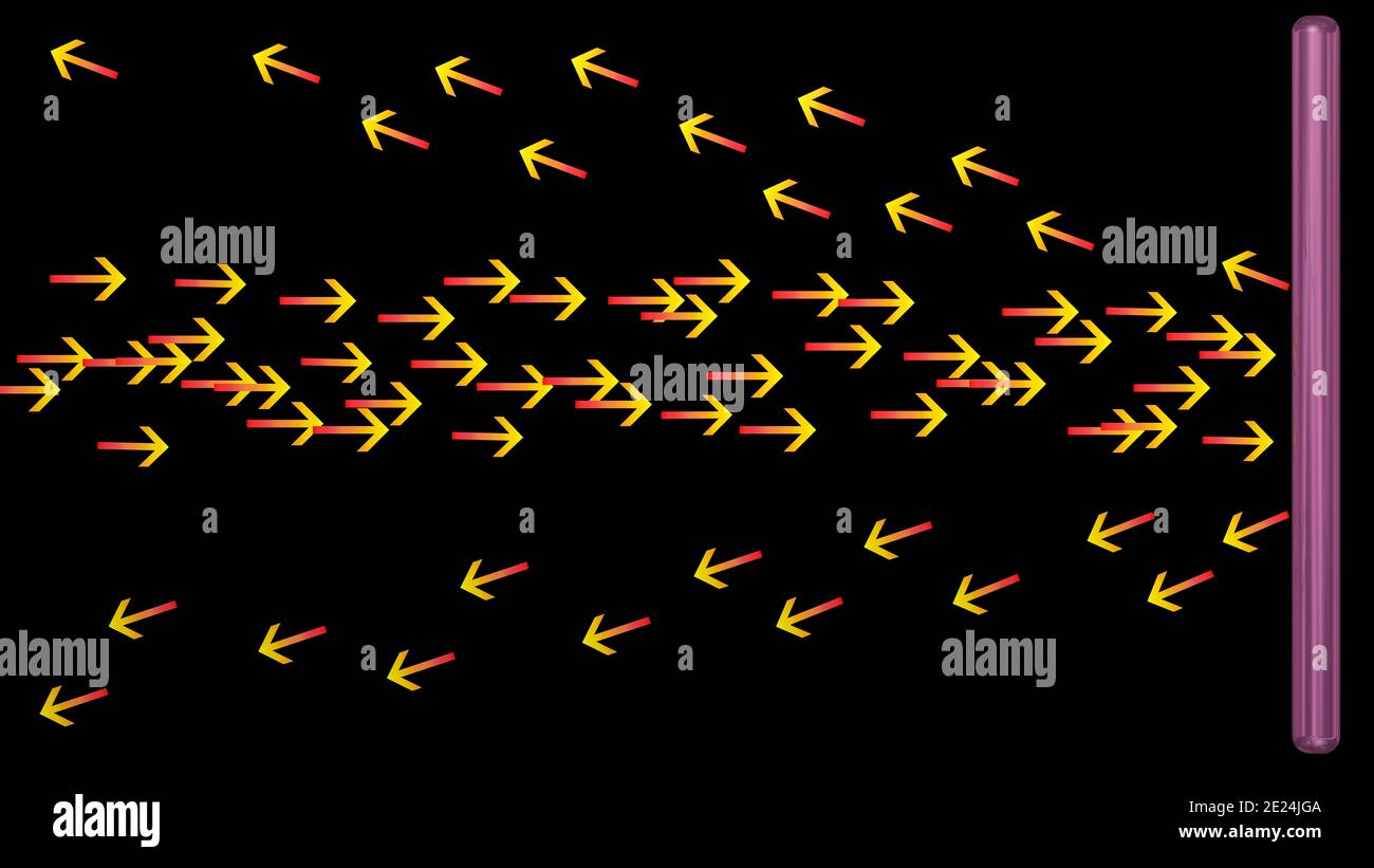 Ultraviolet light rays reflected off surface . 3d rendering ...