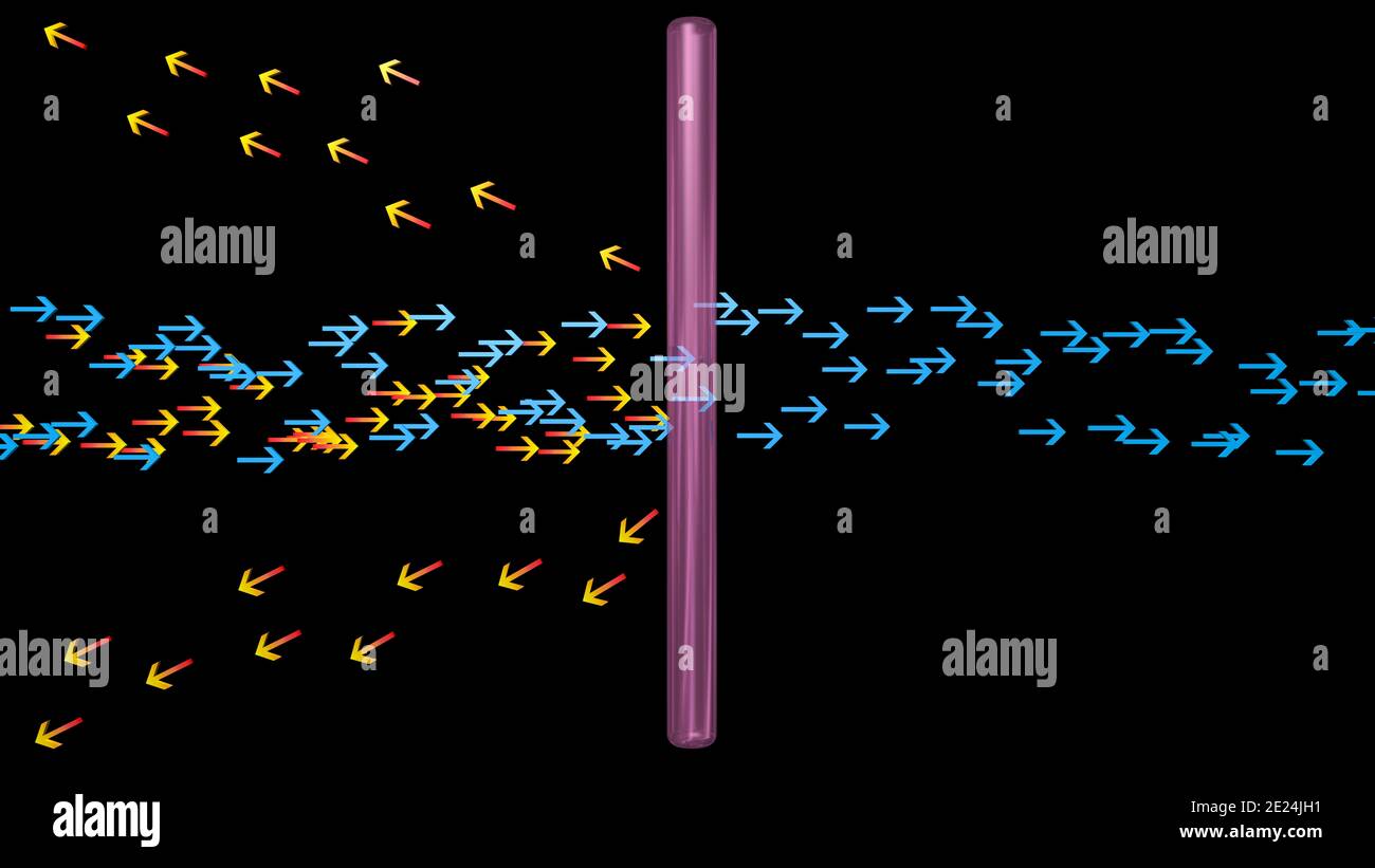 Ultraviolet light rays reflected off surface . 3d rendering ...