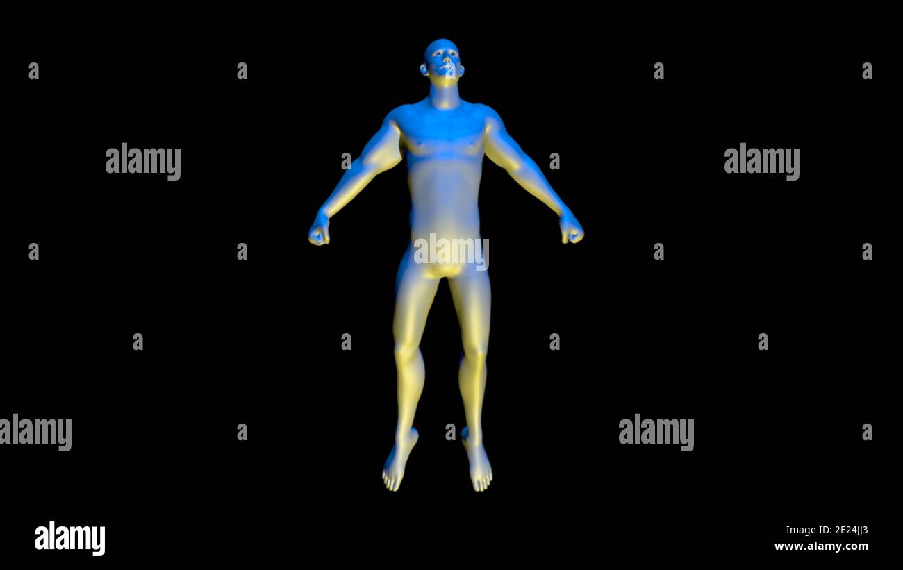 Man floating against black background. 3d rendering illustration Stock ...