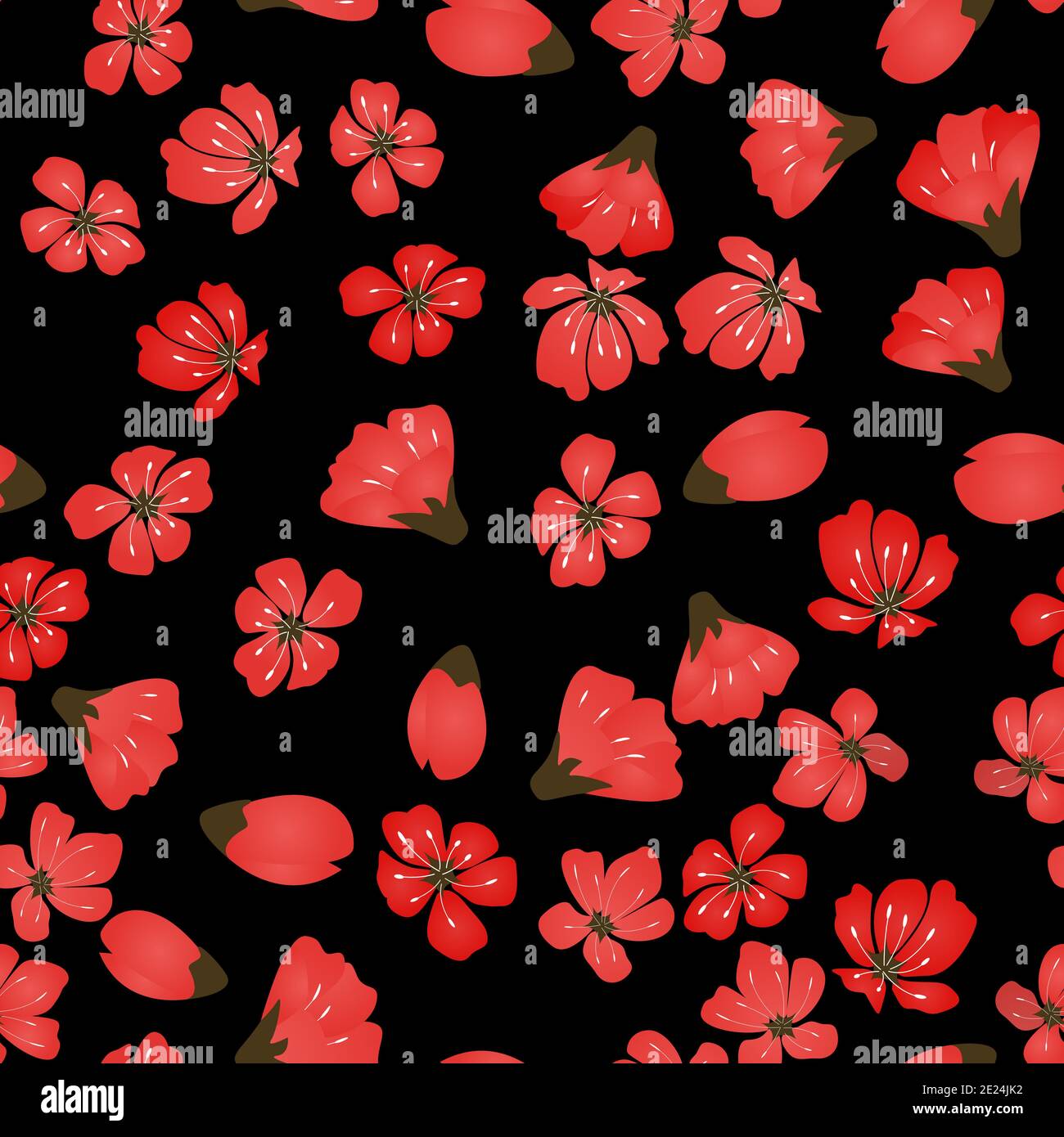 Abstract Floral Sakura Flower Japanese Natural Seamless Background ...