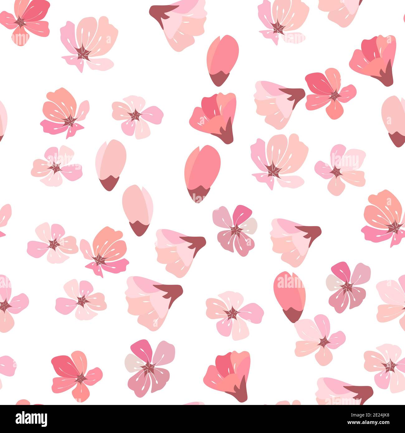 Abstract Floral Sakura Flower Japanese Natural Seamless Background ...