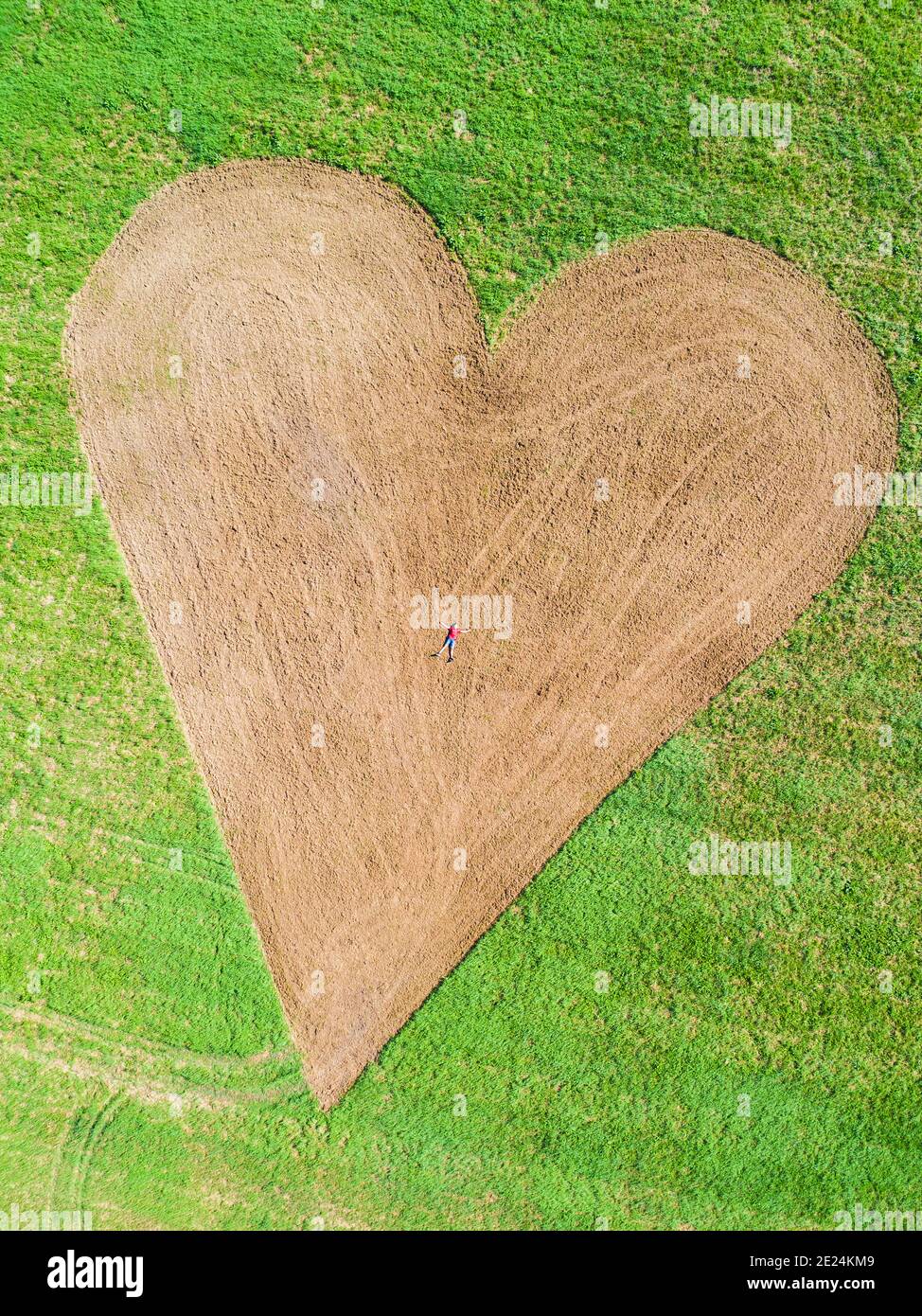 Aerial view of heart shape in lawn Stock Photo - Alamy