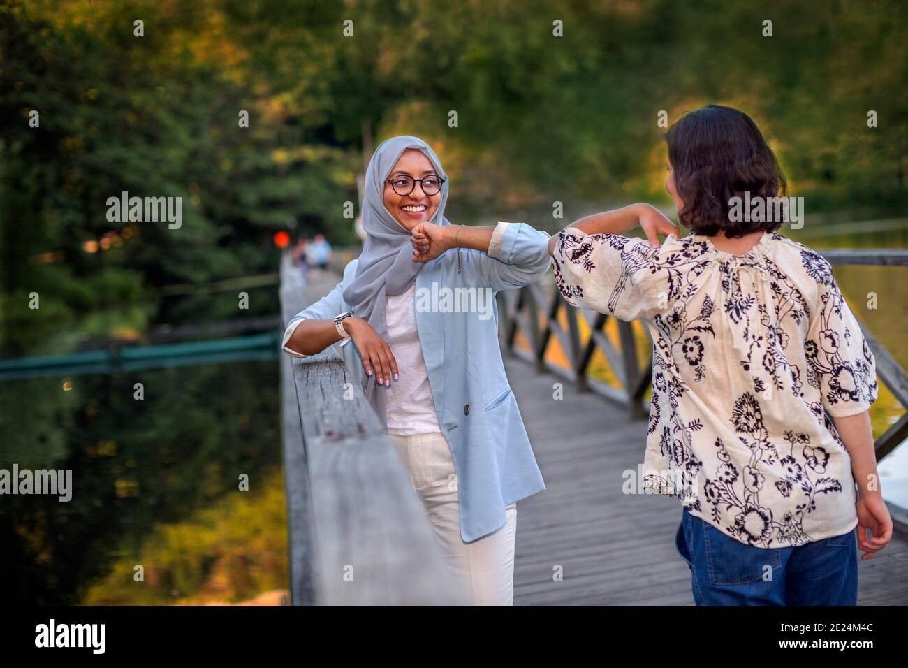 Elbow greeting hi-res stock photography and images - Alamy