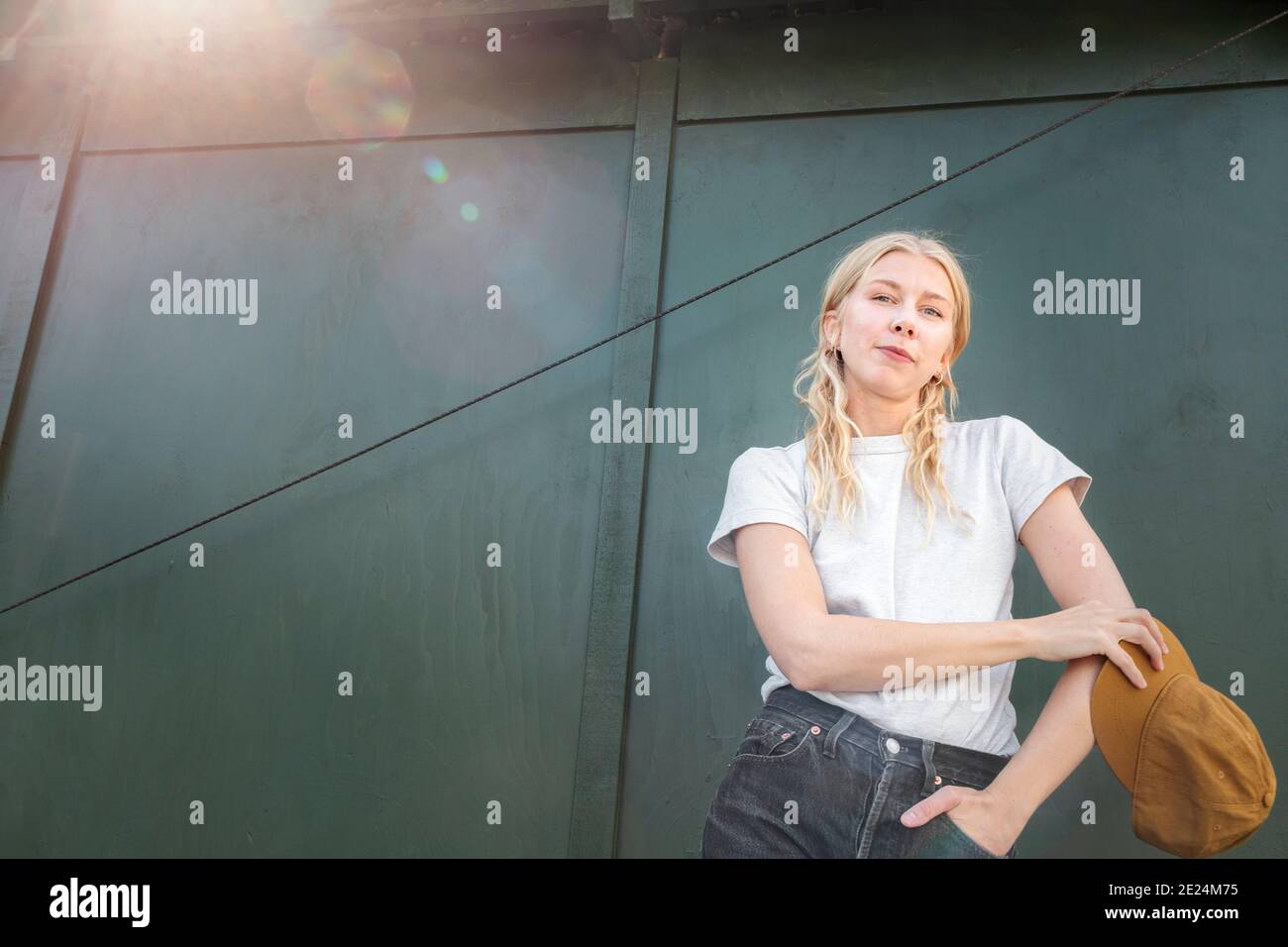 Blonde woman portrait angle hi-res stock photography and images - Alamy