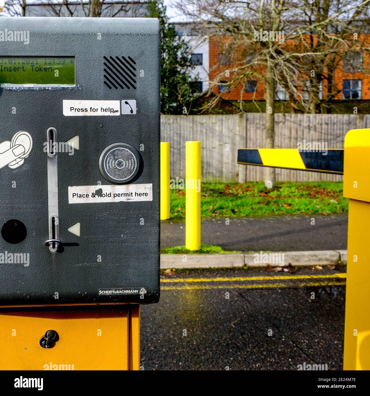 London UK, January 03 2021, Public Car Park Automated Pay Machine With ...