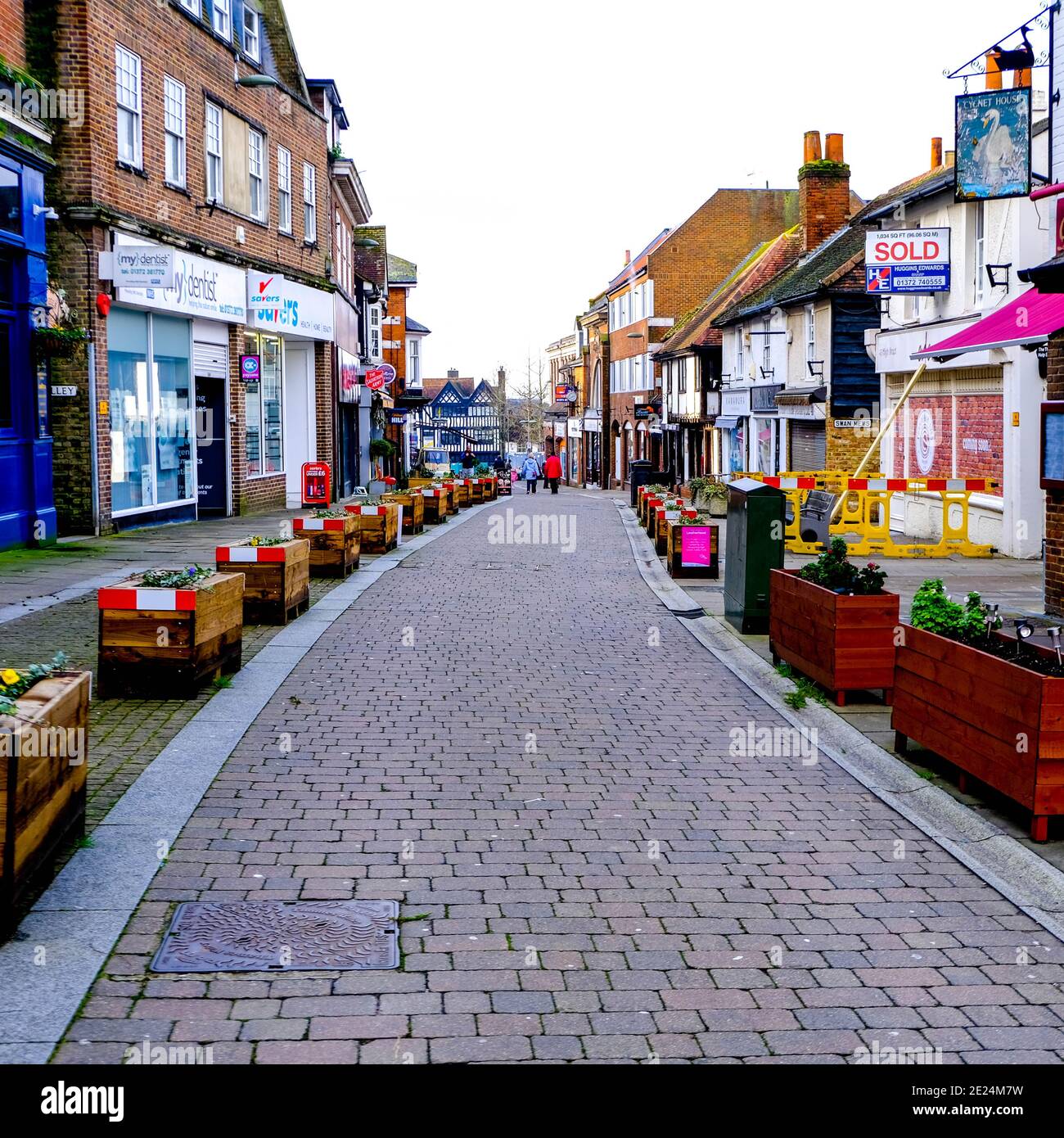London UK, January 07 2021, Typical Deserted High Street During Covid ...