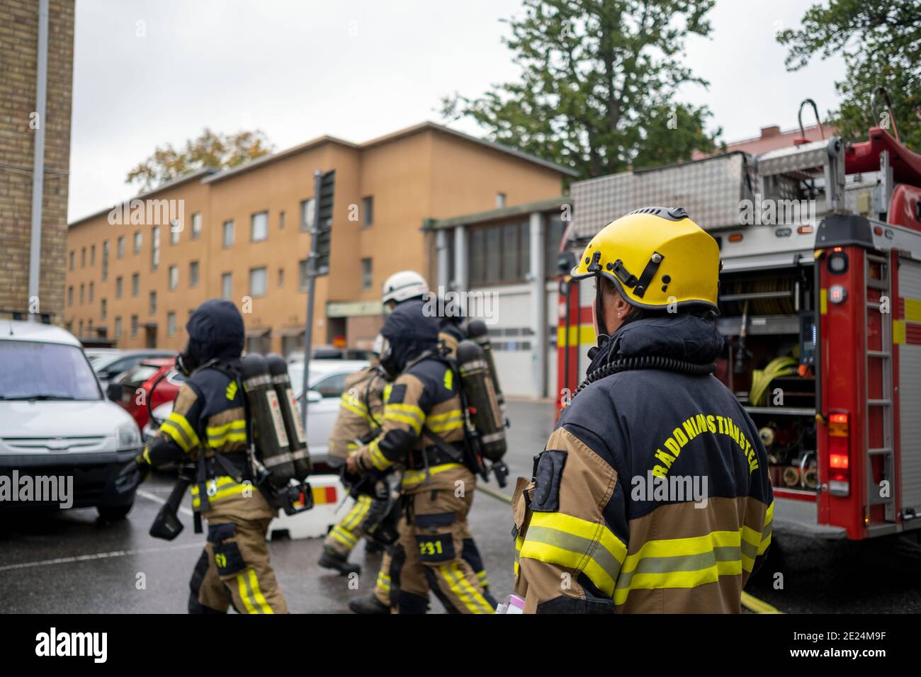 Firefighters work on scene hi-res stock photography and images - Alamy