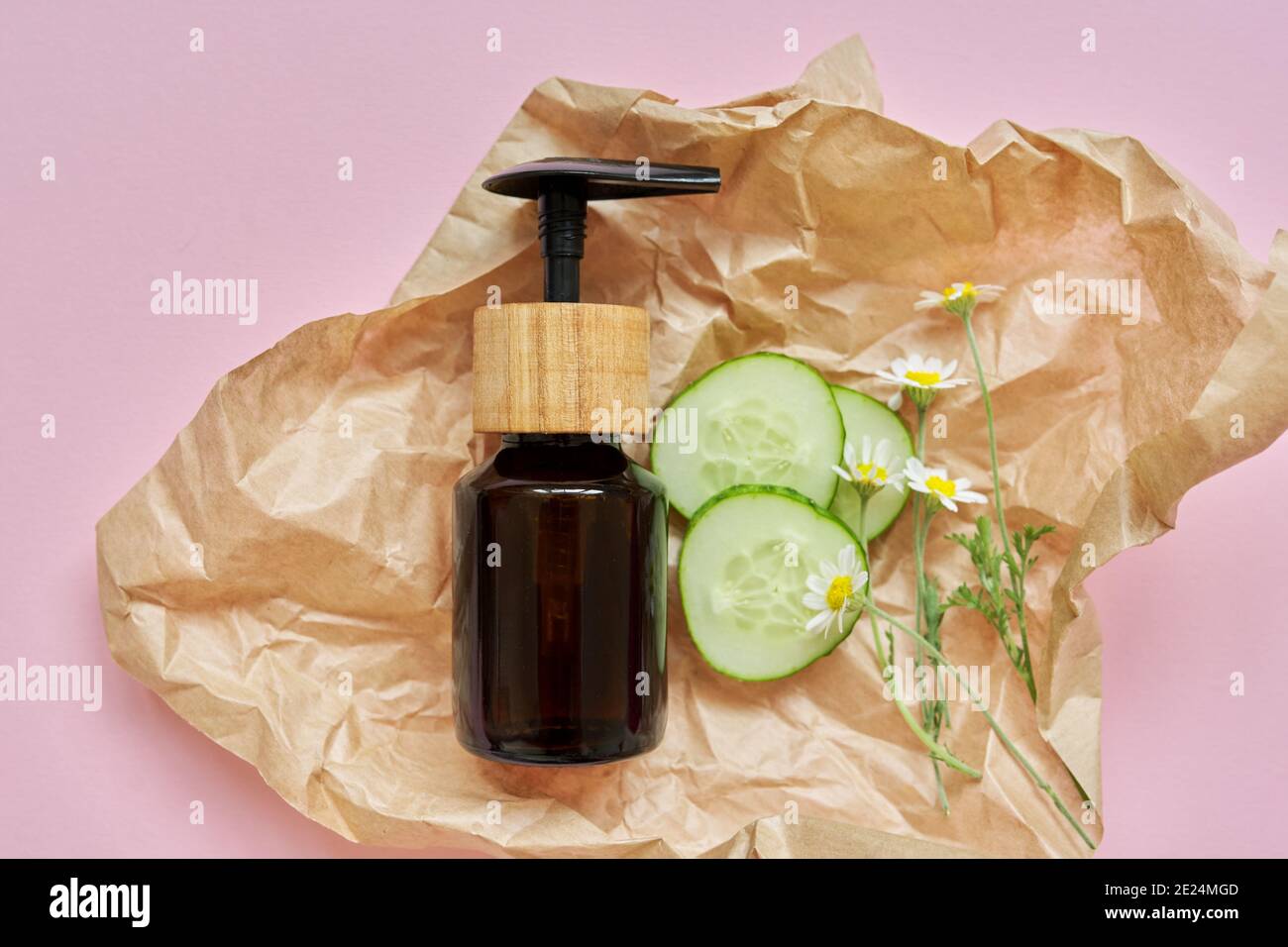Medical organic herbal cosmetics, natural ingredients chamomile flowers ...