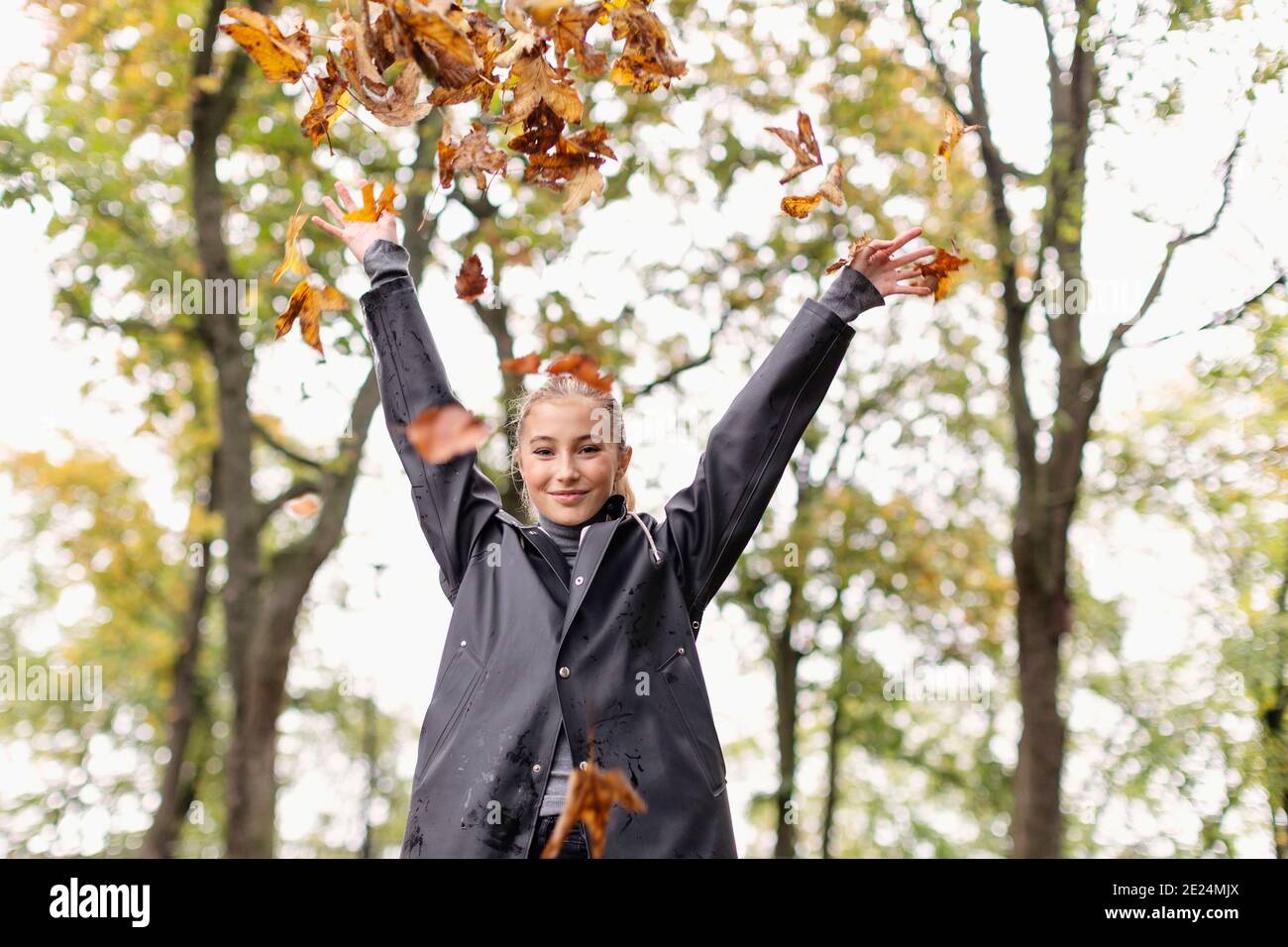 Throwing the leaves hi-res stock photography and images - Alamy