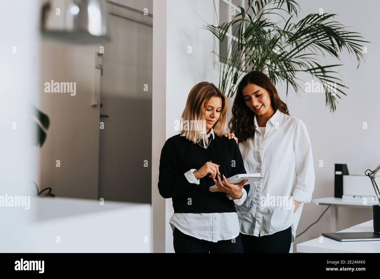 Female coworkers in office Stock Photo - Alamy