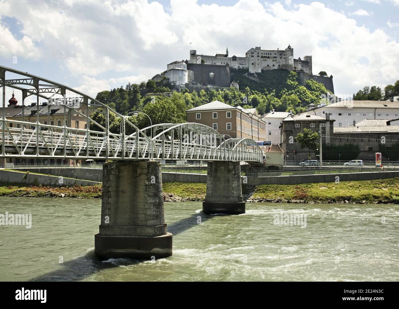 Mozart pedestrian bridge in Salzburg. Austria Stock Photo - Alamy