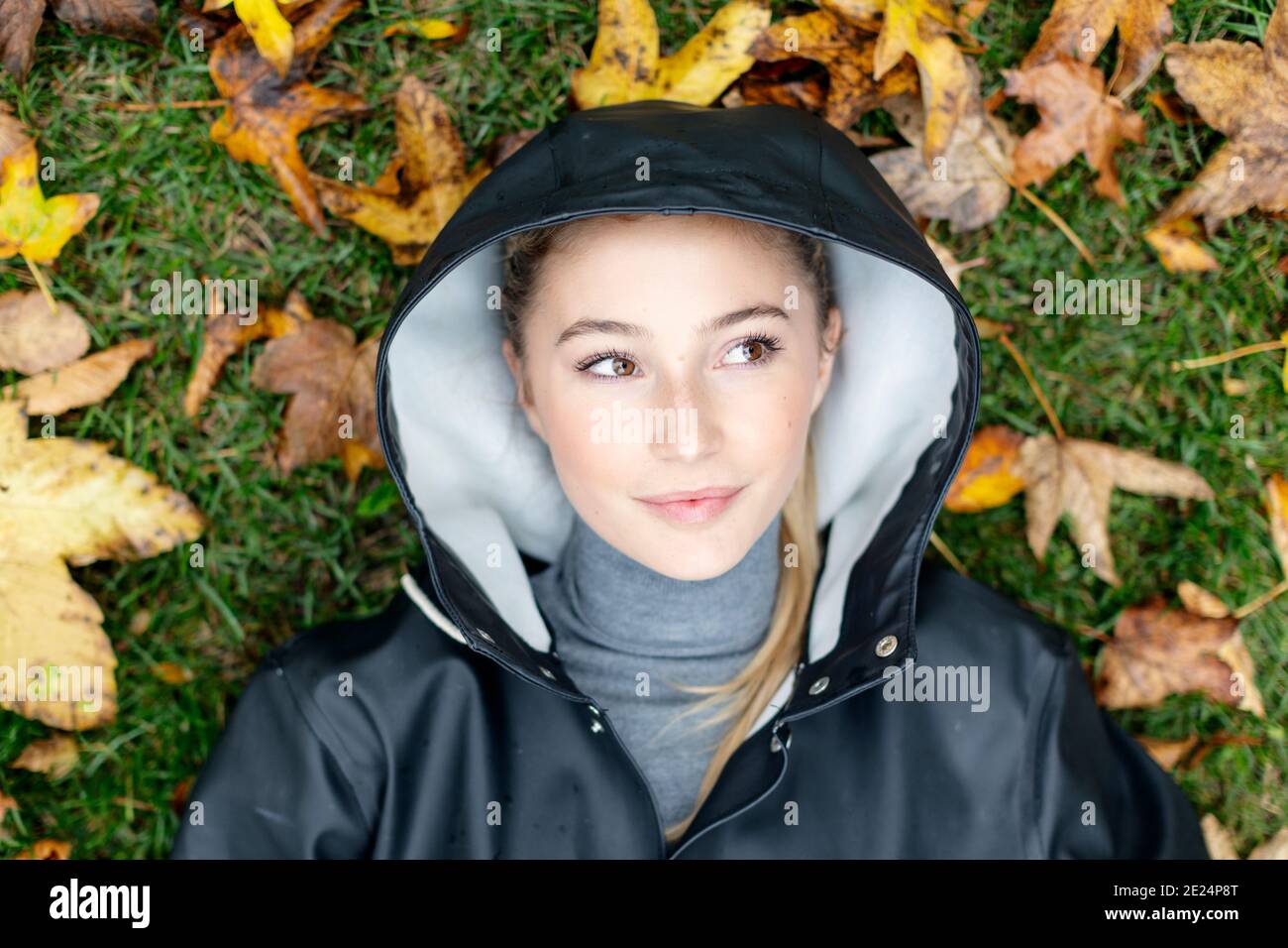 Adult on leaves hi-res stock photography and images - Alamy